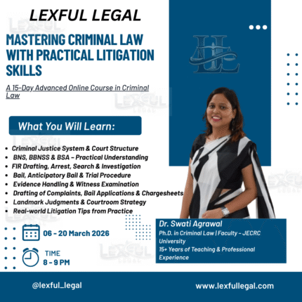 Certificate Course on “Mastering Criminal Law with Litigation Skills ...