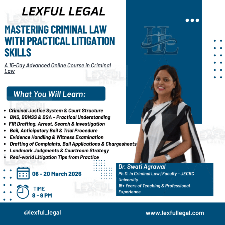 Certificate Course on “Mastering Criminal Law with Litigation Skills ...