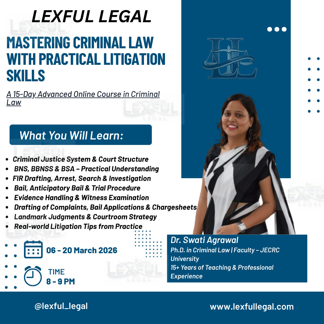 Certificate Course on “Mastering Criminal Law with Litigation Skills ...